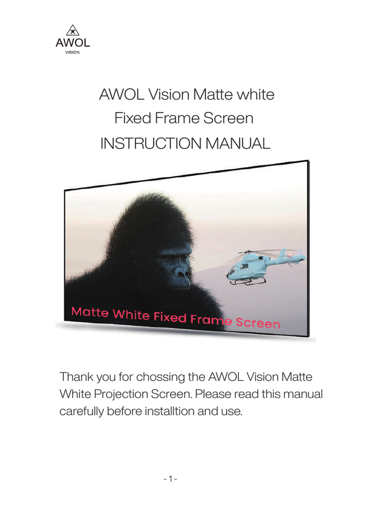 AWOL Vision Screen Installation Guide | PDF | Drill | Screw