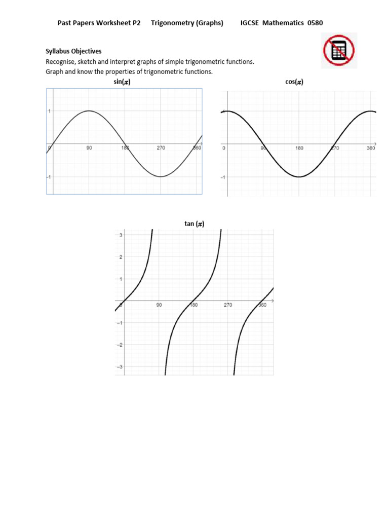 38 (H) Trigonometry (Graphs) P2 | PDF | Trigonometry | Elementary ...