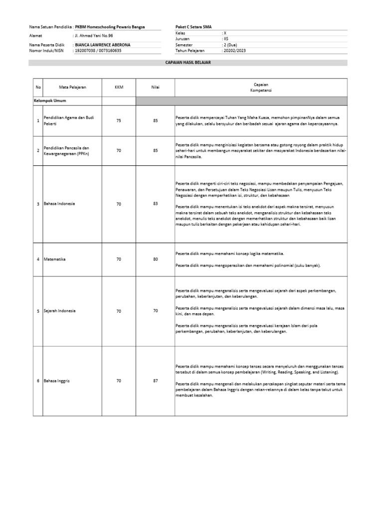 Bianca-X IPS - Sem2 | PDF
