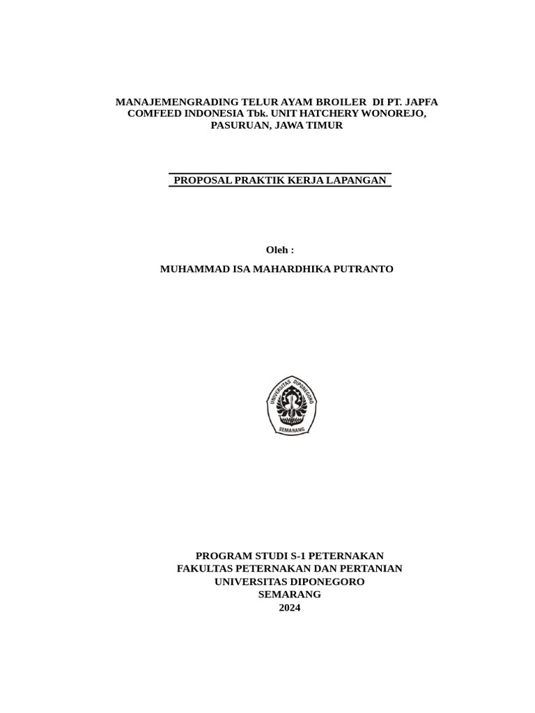 Muhammad Isa Mahardhika P_23010121140219_PROPOSAL PKL4 | PDF