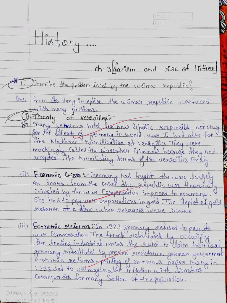 History CH - 3 (Nazism and Rise of Hitler) | PDF