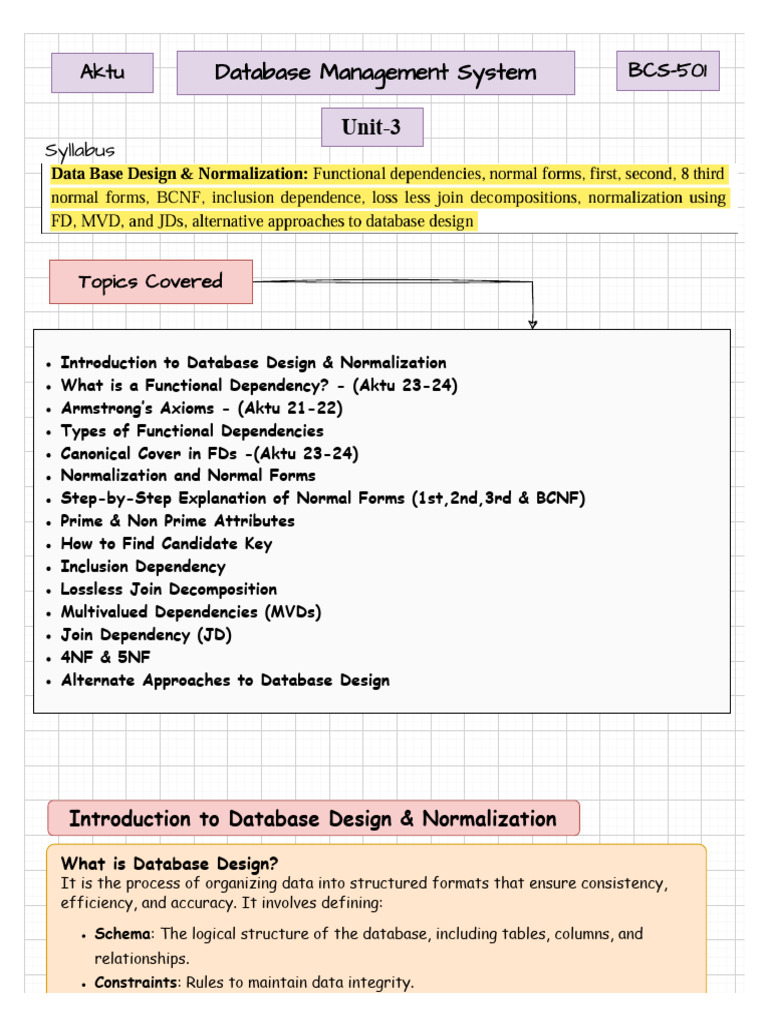 DBMS Unit 3 Notes by MultiAtomsPlus | PDF | Data | Databases