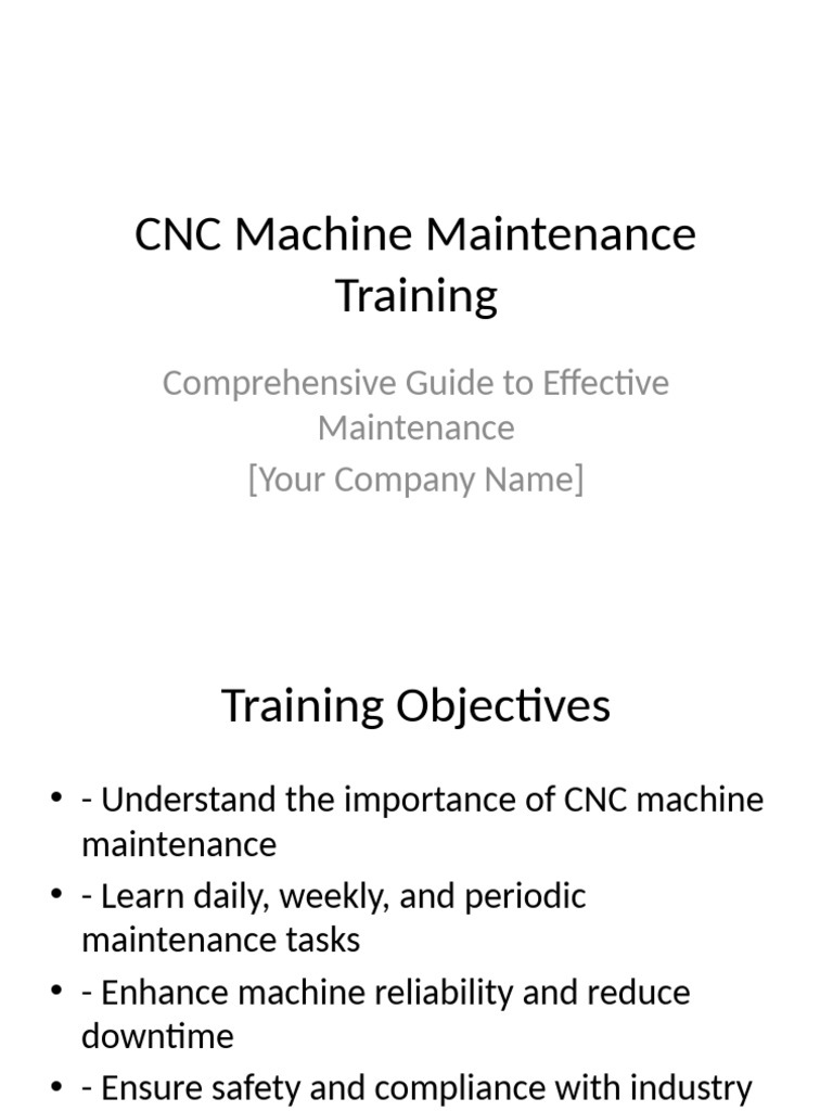 CNC Maintenance Training Guide | PDF
