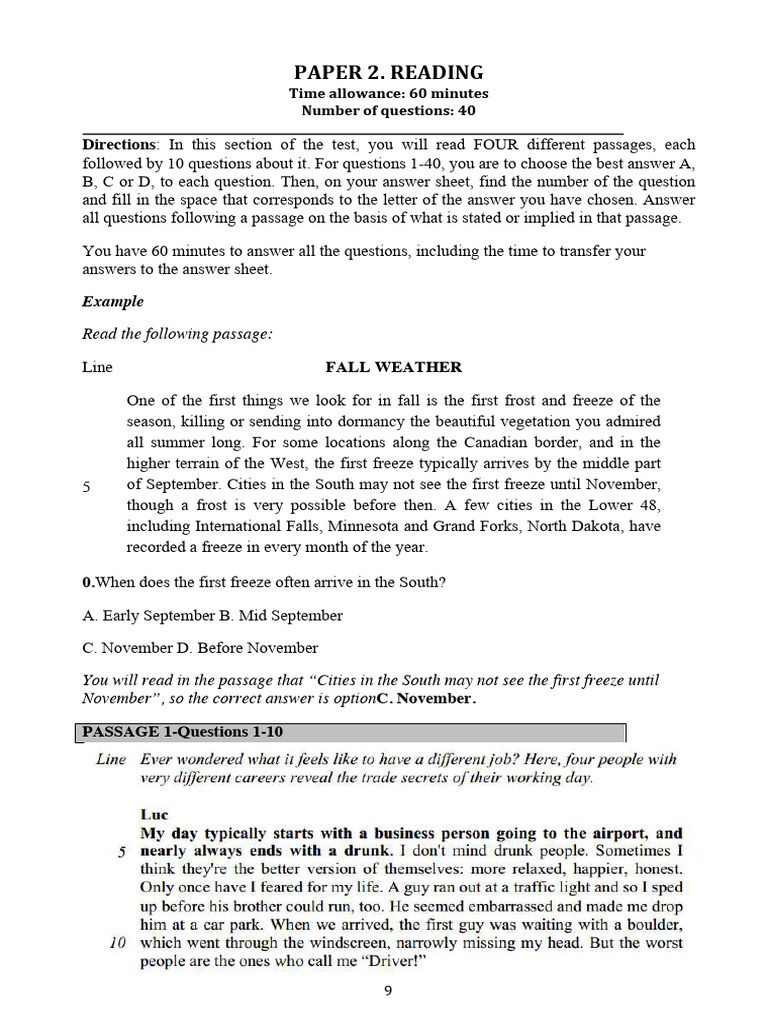 Vstep Practice Test - Sample Test | PDF