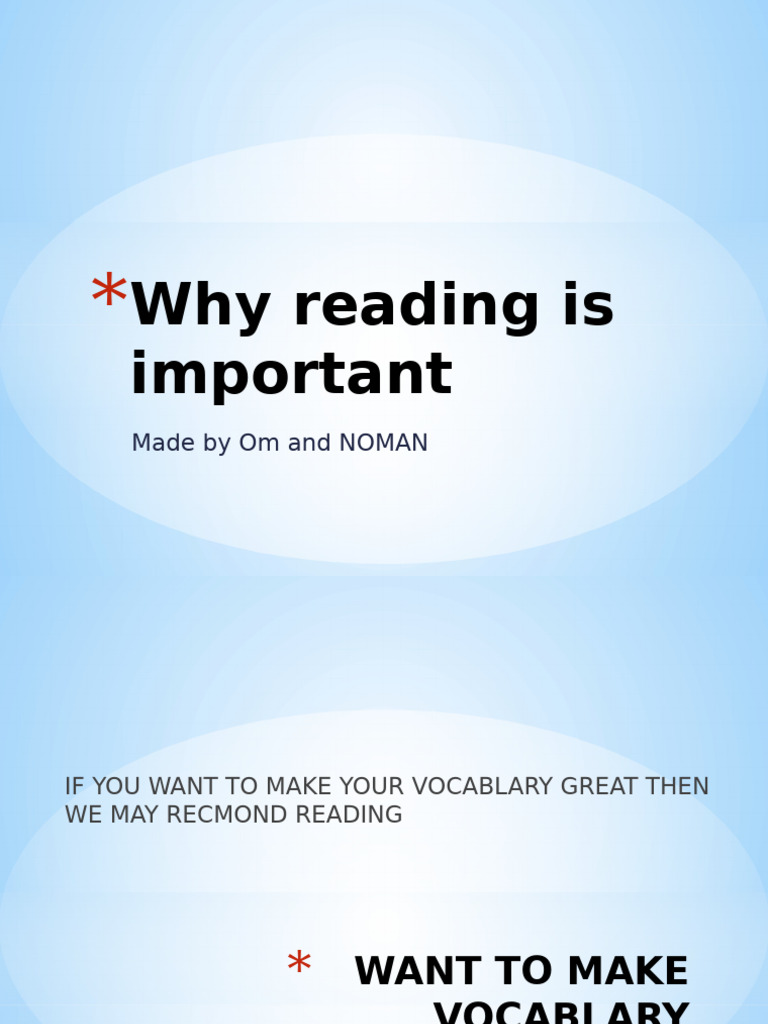 Why Reading Is Important | PDF