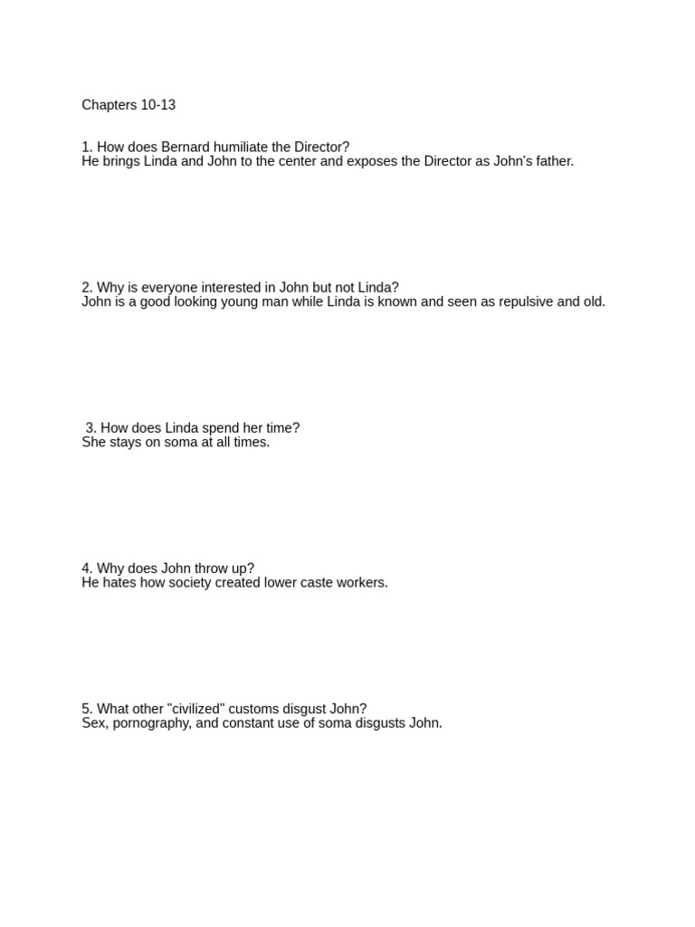 BNW Chapters 10-13 | PDF