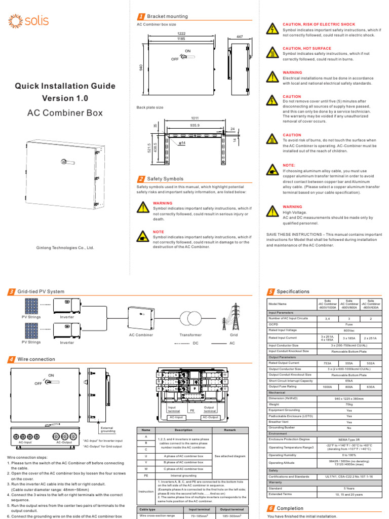 AC Combiner Box V1,0 20230210 | PDF | Power Inverter | Alternating Current