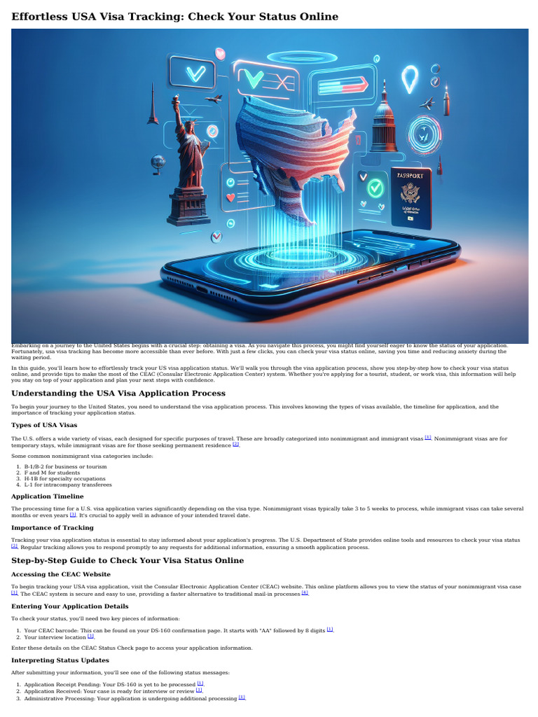 Effortless USA Visa Tracking - Check Your Status Online | PDF | Travel ...