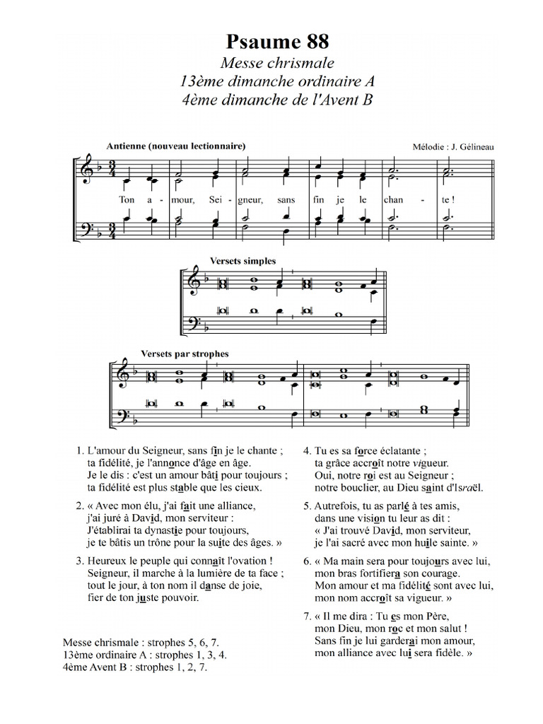 4 - Psaume 88 L'Amour Du Seigneur | PDF