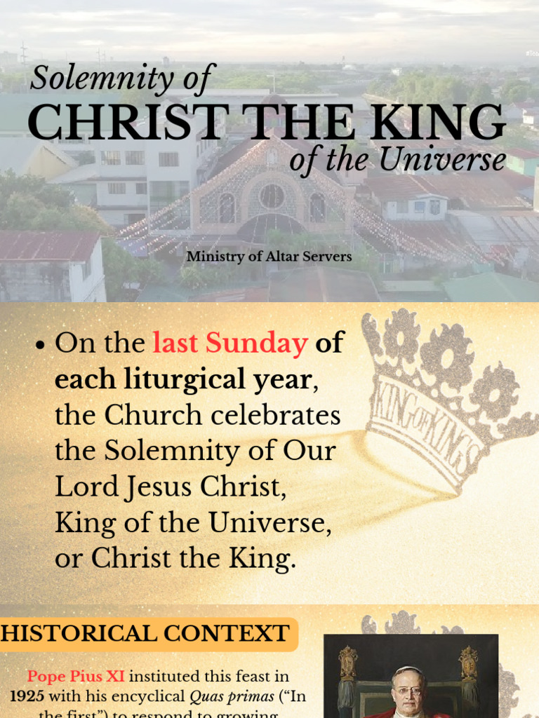 The Solemnity of Christ The King A Presentation | PDF | Liturgical Year ...