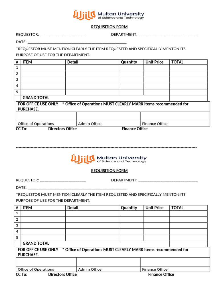 Requisition Form | PDF