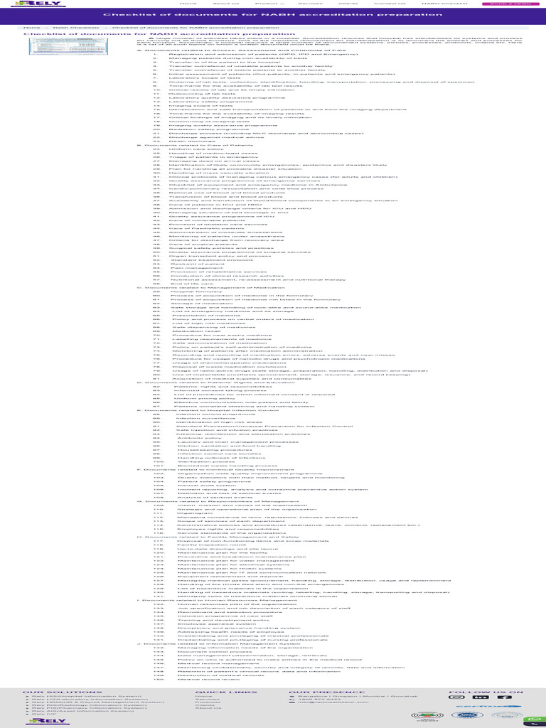 NABH Accreditation Document Guide | PDF | Dangerous Goods | Intensive Care Unit