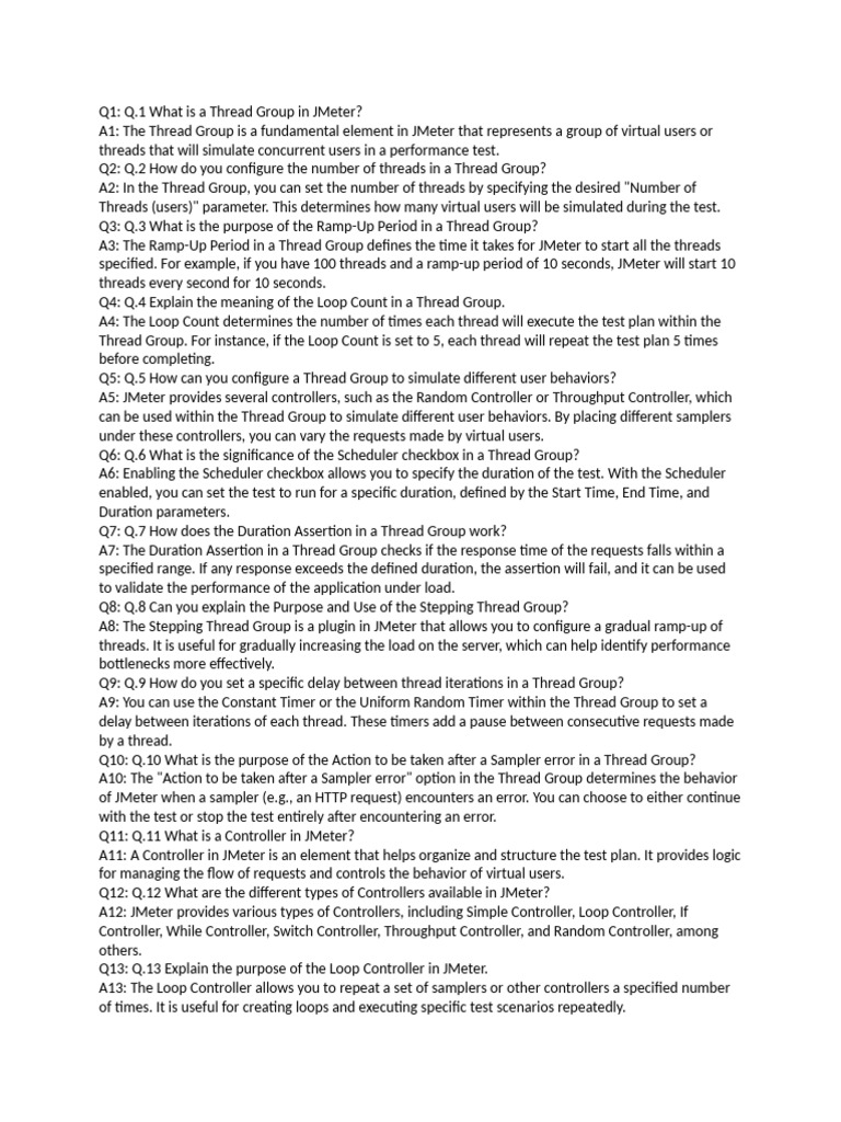 JMETER QuestionsAndAnswers | PDF | Scope (Computer Science) | Http Cookie