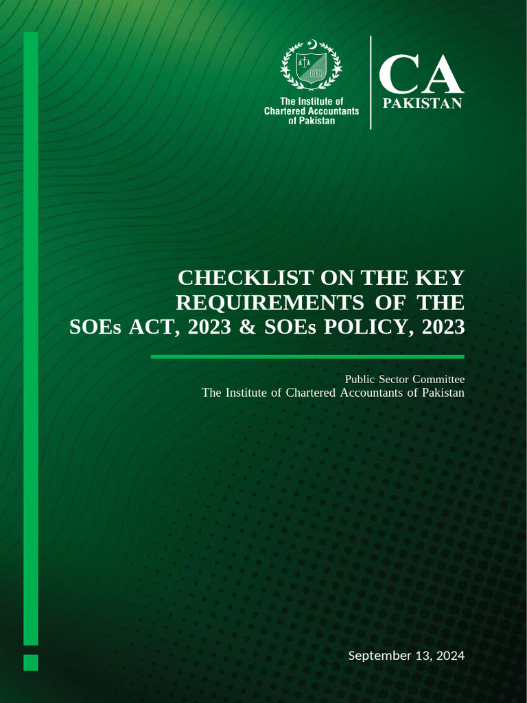 SOE Act 2023 - Checklist | PDF | State Owned Enterprise | Audit