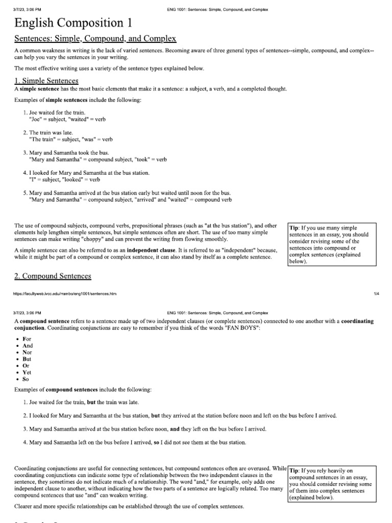 Simple Compund Complex Sentences 02 | PDF