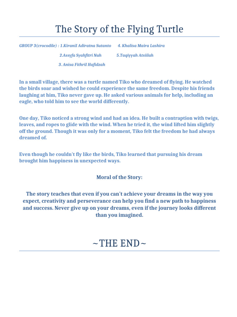 The Story of The Flying Turtle | PDF