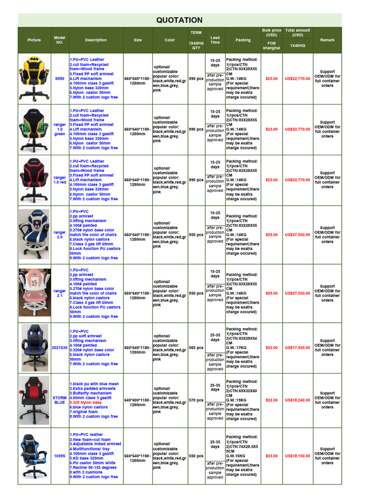 Newest_Gaming Chairs Quotation(Moria)(1) | PDF
