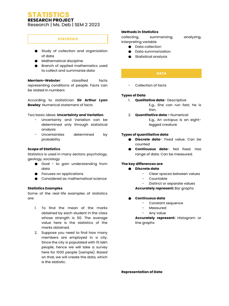 STATISTICS INTRO | PDF | Statistics | Data STATISTICS INTRO | PDF | Statistics | Data