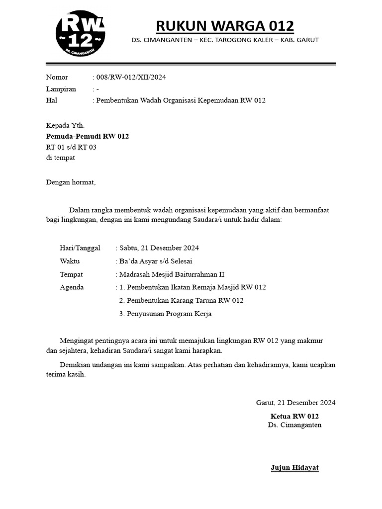 Undangan Pemuda | PDF