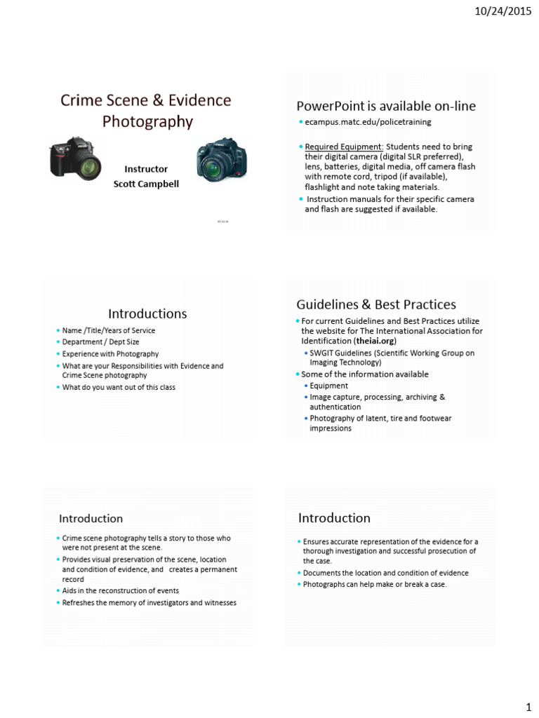 Crime Scene & Evidence Photo and Cameras | PDF | Camera | Flash ...