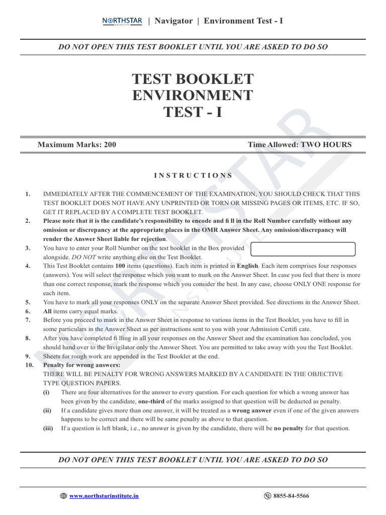 Environment Test I 2 | PDF | Ecosystem | Natural Environment