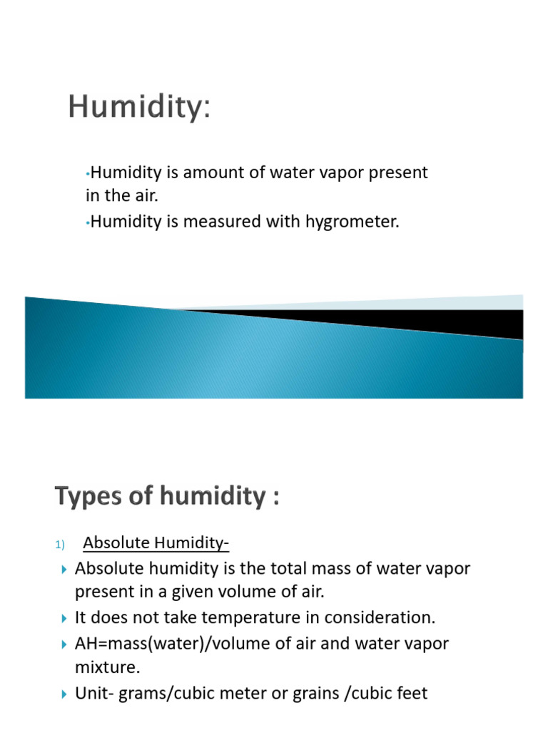 Types and Units of Humidity Explained | PDF