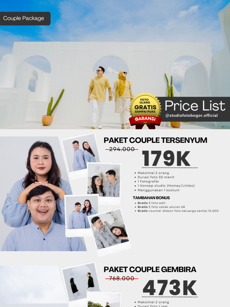 Paket Foto Couple di Dua Transisi Bright | PDF
