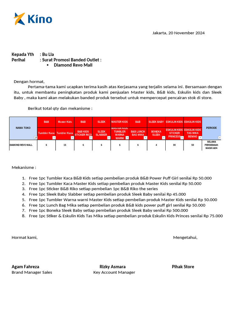 Surat izin banded gimmick kids diamond revo | PDF