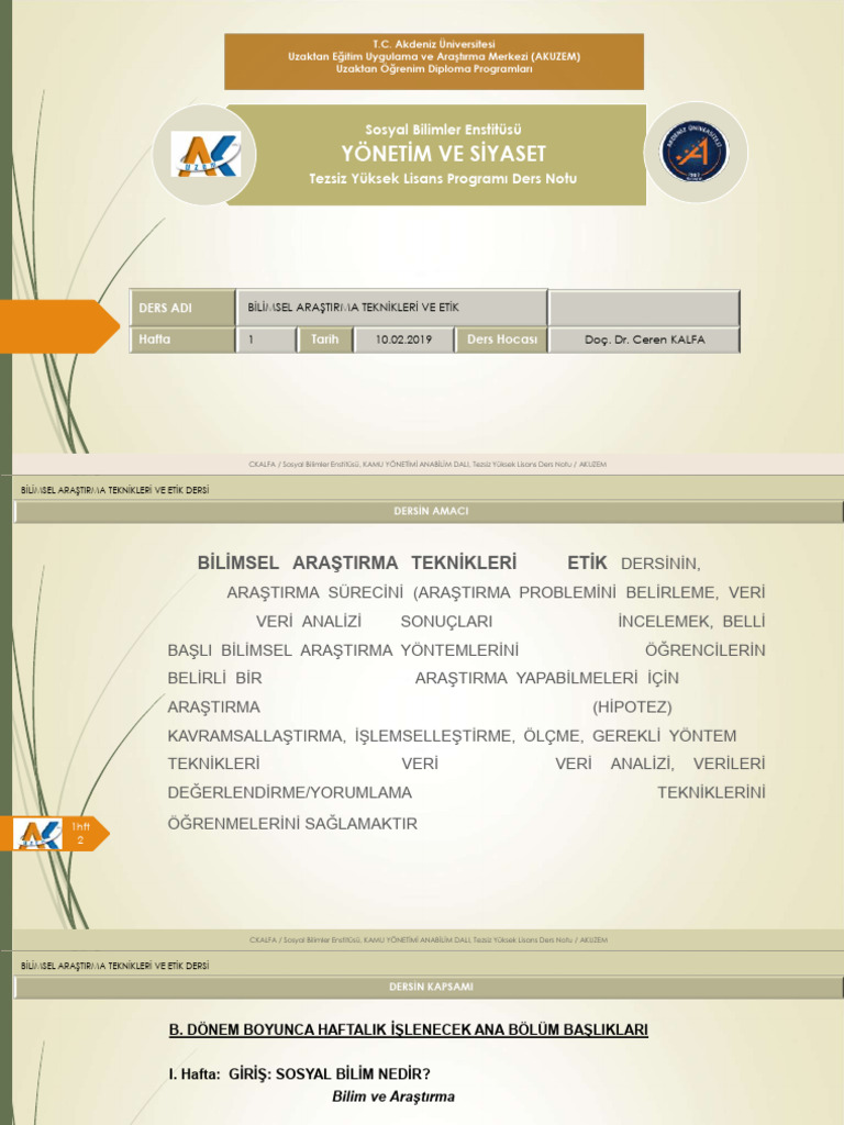 1 HFT - Bate - Ders Notu | PDF