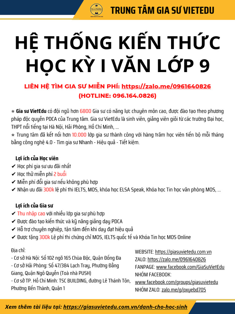 Van 9 He Thong Kien Thuc Hoc Ki i | PDF