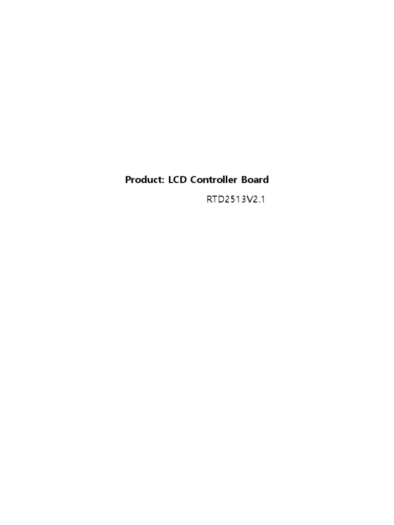 RTD2513V2.1 LCD Controller Overview | PDF