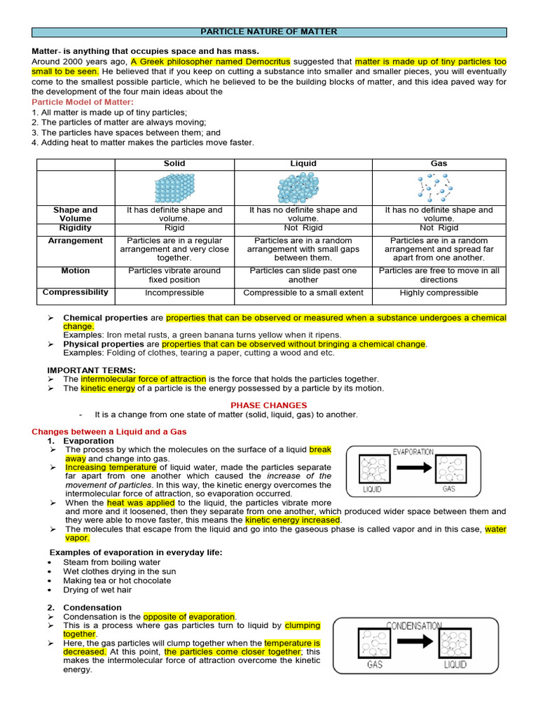 SCIENCE-8-Q3-STUDY-GUIDE | PDF | Atoms | Evaporation