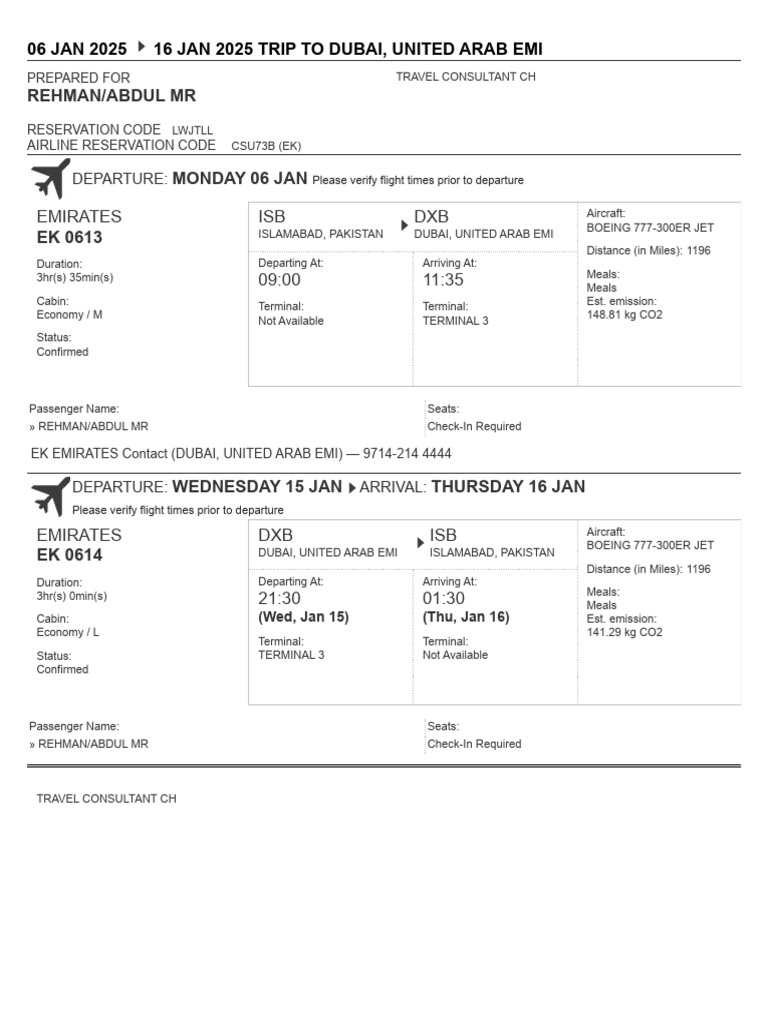 TripCase - Print Your Itinerary | PDF | United Airlines | Emirates ...