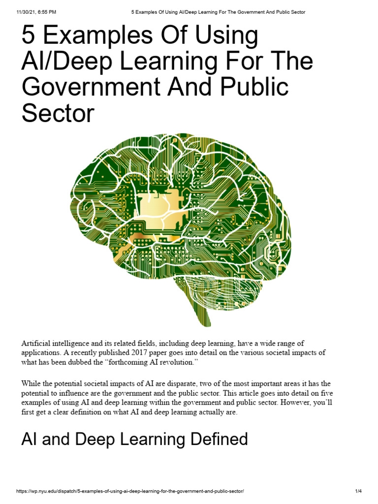 AI and Deep Learning in Government | PDF | Artificial Intelligence ...