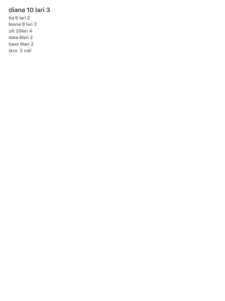 Diana 10 Lari 3 | PDF