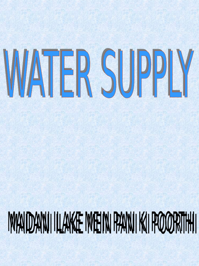 WATER SUPPLY | PDF