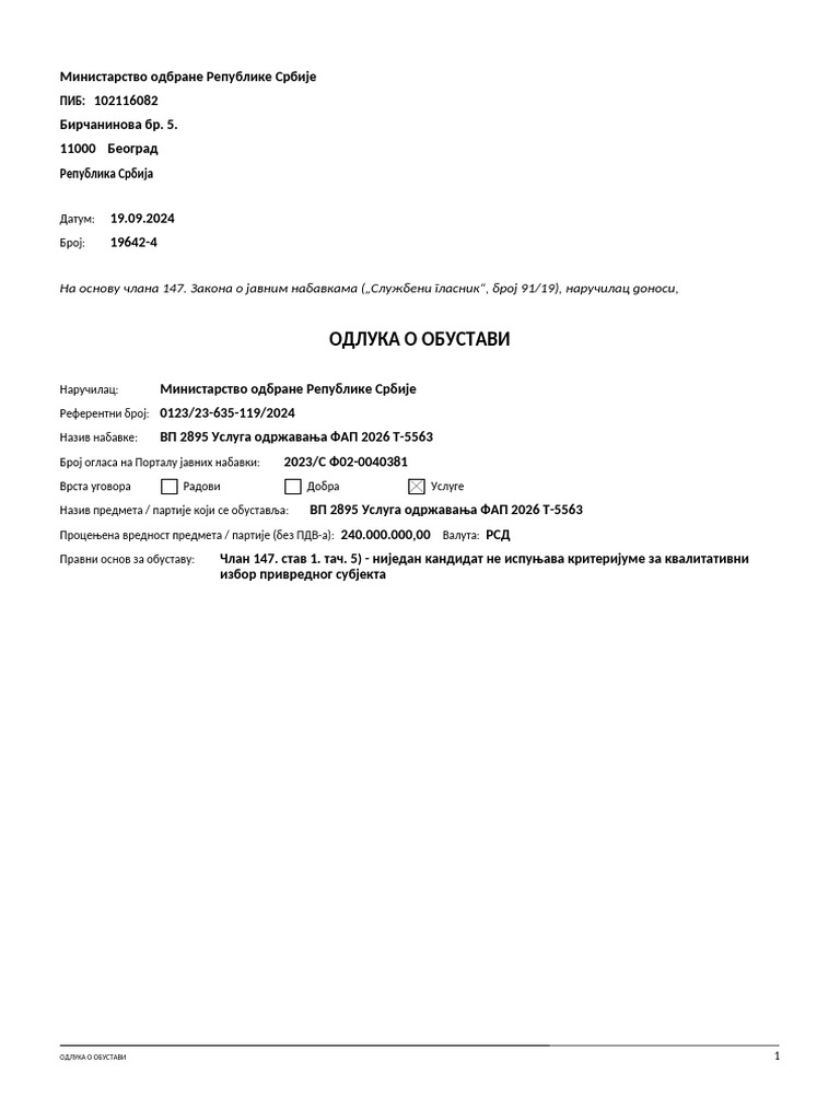 Odluka o obustavi postupka(7) | PDF