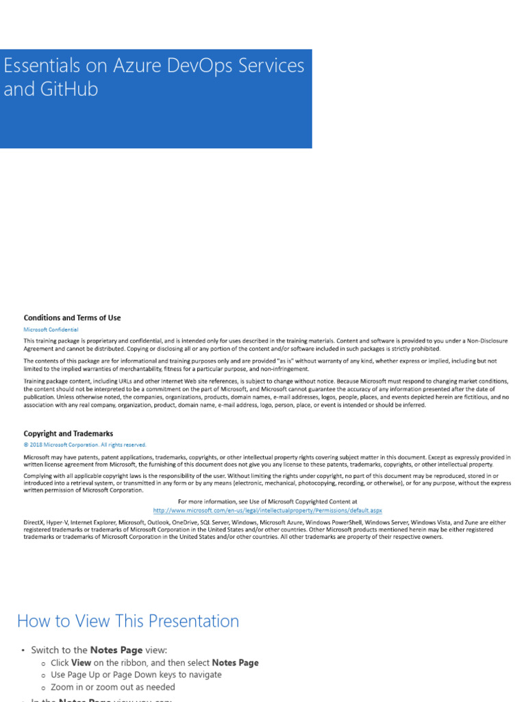 Essentials On Azure DevOps Services and GitHub Book 9 | PDF | Microsoft ...