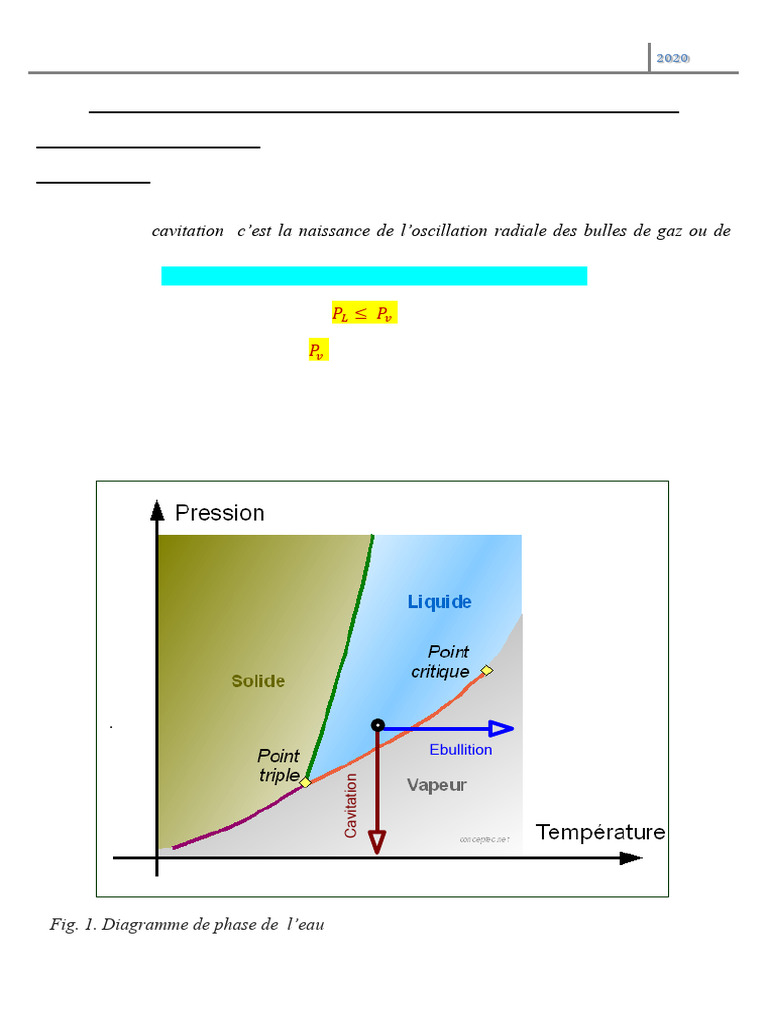 Diagramme de phase de l'eau et cavitation | PDF | Chimie physique ...