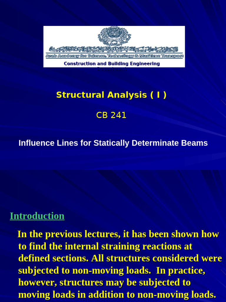 Influence Lines for Beams Analysis | PDF | Function (Mathematics) | Structural Analysis