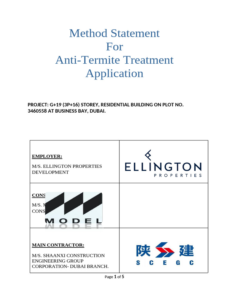 MS For Anti-Termite Treatment Application | PDF | Quality Assurance ...