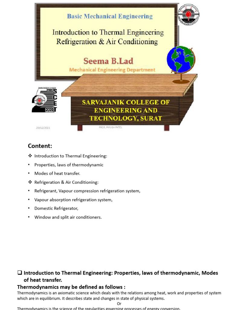 CH 3 Introduction To Thermal Engg - Refrigeration and Air Conditioning ...
