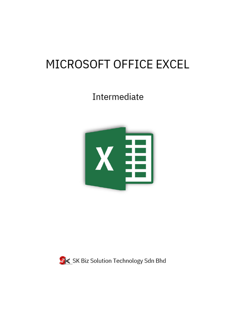Microsoft Excel - Intermediate SKBST | PDF | Microsoft Excel | Arithmetic Mean
