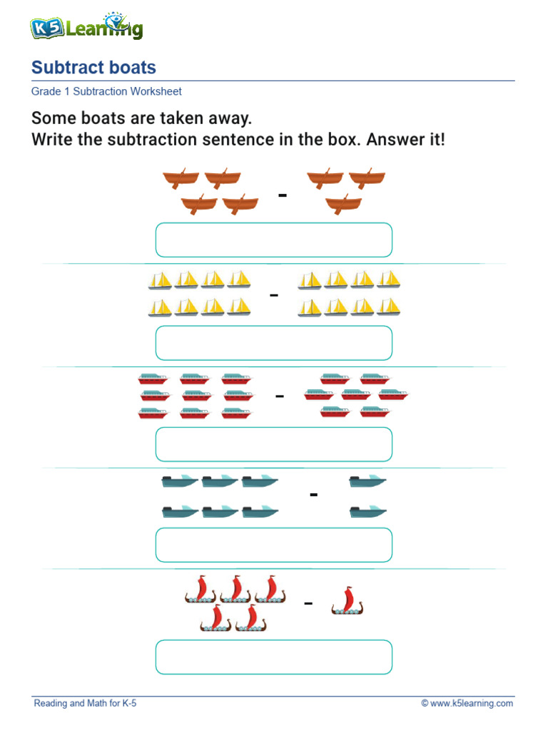 Grade 1 Write Subtraction Sentence B | PDF