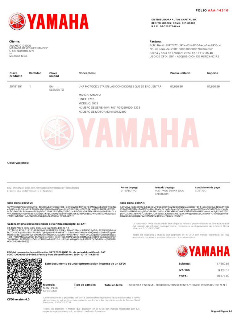 Refactura Yamaha 1 - 20241217 - 194101 - 0000 | PDF