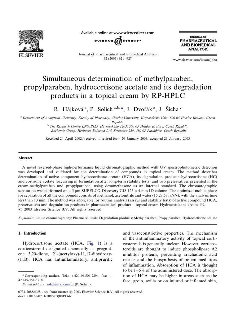 RP-HPLC | PDF | High Performance Liquid Chromatography | Detection Limit