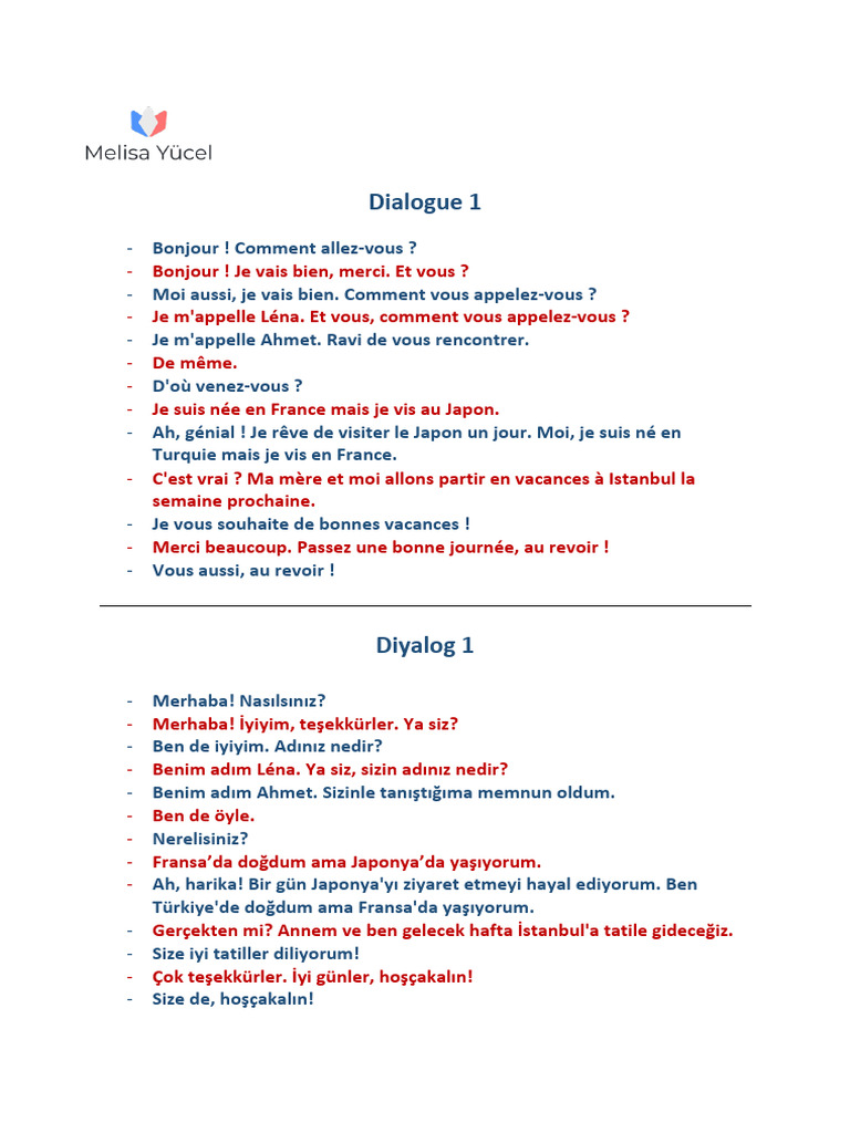 Dialogue 1 | PDF