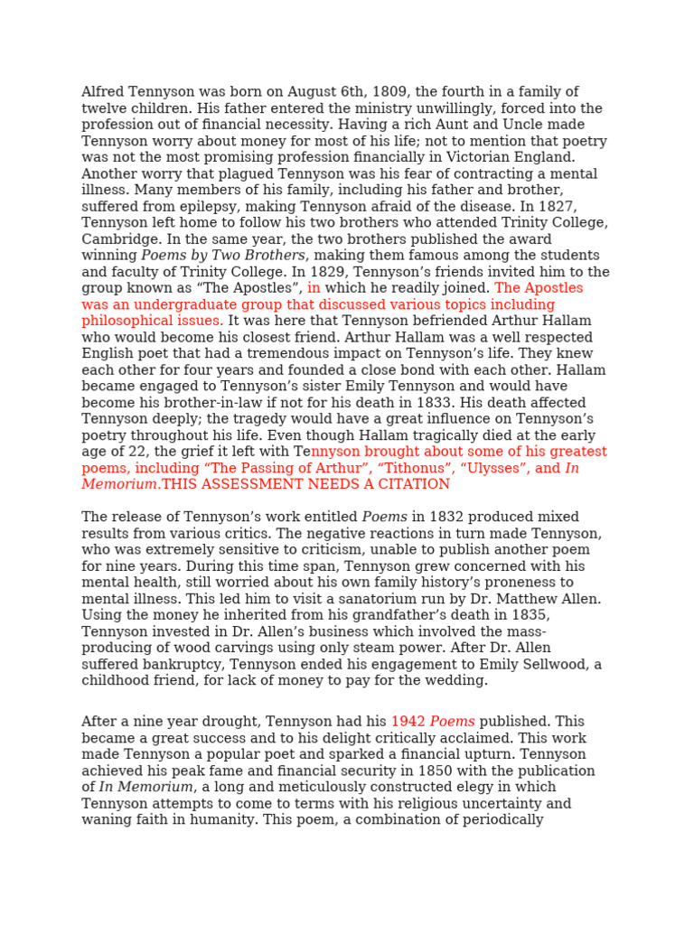 Alfred Tennyson's Ulysses | PDF