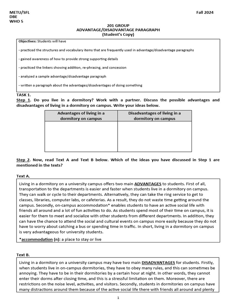 201 WHO 5 Advantage-Disadvantage Student | PDF | Recycling | Waste