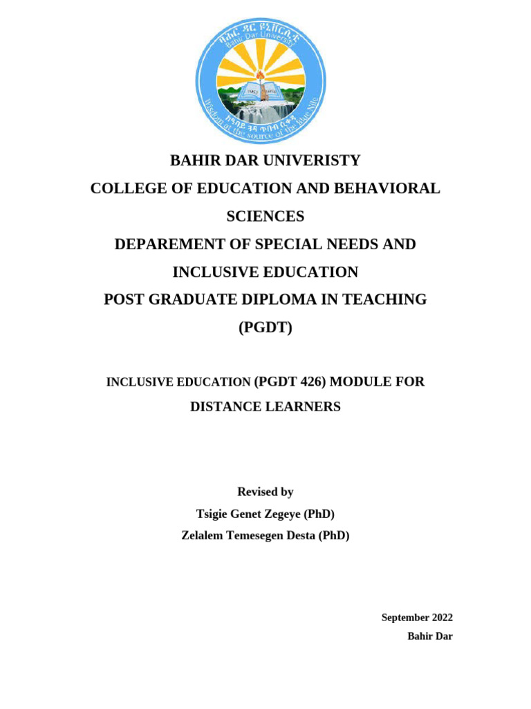 Inclusive Education Revised Module 2015 | PDF | Disability | Learning ...